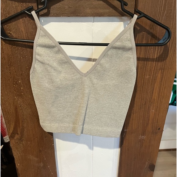 Tops | Cropped Gray Cami Size Extra Small | Poshmark
